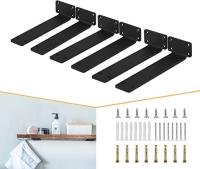 China Customizable Logo Black Iron Shelf Bracket for Wall Mount Shelves Single Tier Included for sale