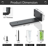 China Customizable Logo Black Iron Shelf Bracket for Wall Mount Shelves Single Tier Included for sale