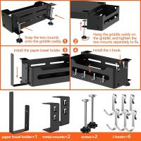 China Powder Coated Space Saving Griddle Caddy with Paper Tower Holder Upgraded Convenience for sale