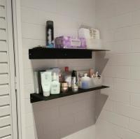 China Wall Mount Floating Shelf Bracket Heavy Duty Industrial Carbon Steel Black L-Shaped Bracket 6in for sale