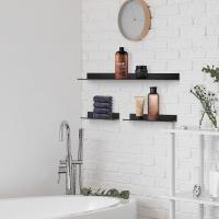 China Black Floating Shelves Bathroom Shelves Bracket Wall Mounted, 16