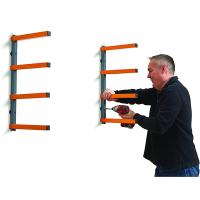 China Wall Mount Wood Organizer Lumber Storage Metal Rack with 4-Level for Indoor and Outdoor Use for sale