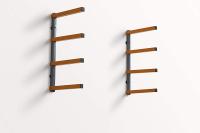 China Wall Mount Wood Organizer Lumber Storage Metal Rack with 4-Level for Indoor and Outdoor Use for sale