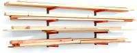 China Wall Mount Wood Organizer Lumber Storage Metal Rack with 4-Level for Indoor and Outdoor Use for sale