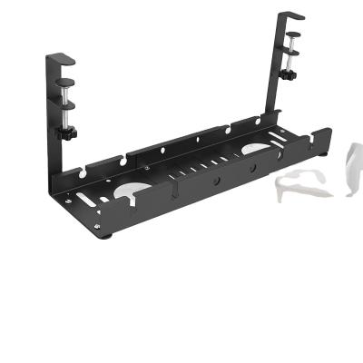 China Carbon Steel Under Desk Organizer Retractable Cable Management Tray with ISO ROHS for sale