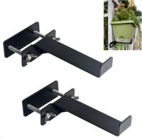 China Outdoor Hanging Brackets for 6 Inch Planter Boxes Heavy Duty Iron Black Mounting Bracket for sale