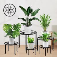 China Powder Coated Iron Plant Shelf Heavy Duty Round Rack for Outdoor and Indoor Plants Ideal for sale