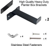 China Outdoor Hanging Brackets for 6 Inch Planter Boxes Heavy Duty Iron Black Mounting Bracket for sale