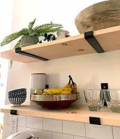 China DIY Heavy Duty Carbon Steel Rustic Iron Metal Wall Floating Shelf Bracket Accessories for sale