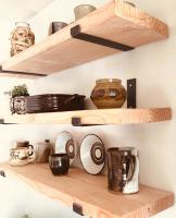 China DIY Heavy Duty Carbon Steel Rustic Iron Metal Wall Floating Shelf Bracket Accessories for sale