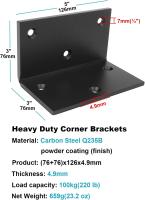 China 3mm Thickness L Bracket Angle Bracket Iron Right Metal Angle Bracket with Included Hardware for sale