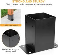 China Customizable Deck Post Base Heavy Duty Metal Black Powder Coated Post Brackets for sale