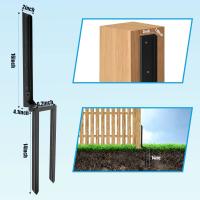 China 2 Pcs Double Ground Spike Fence Post Anchor for Tilted/Broken Wood Fence Post Repair for sale