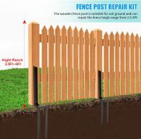 China 2 Pcs Double Ground Spike Fence Post Anchor for Tilted/Broken Wood Fence Post Repair for sale