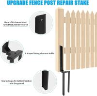 China 2 Pcs Double Ground Spike Fence Post Anchor for Tilted/Broken Wood Fence Post Repair for sale