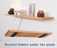 China 8 Inch Black Metal L Brackets Hidden Brackets for Floating Wood Shelves Tolerance 0.02 for sale