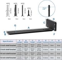 China 8 Inch Black Metal L Brackets Hidden Brackets for Floating Wood Shelves Tolerance 0.02 for sale