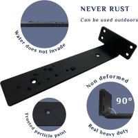 China 8 Inch Black Metal L Brackets Hidden Brackets for Floating Wood Shelves Tolerance 0.02 for sale