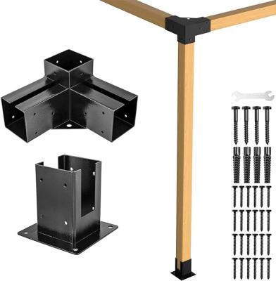 China Elevated Wood Stand Kit with Carbon Steel Pergola Post Bracket and Extension Brackets for sale