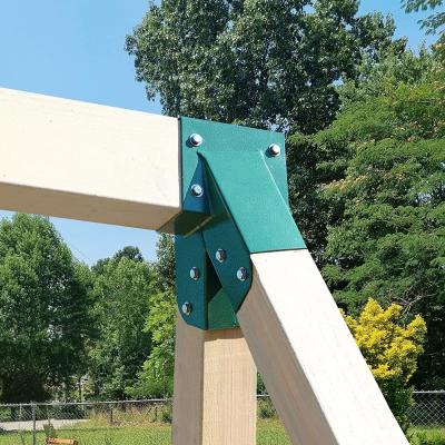 China Green Metal Steel A-Frame 2 Brackets Swing Set with Heavy Duty Mounting Hardware 4.3kg for sale