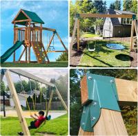 China Green Metal Steel A-Frame 2 Brackets Swing Set with Heavy Duty Mounting Hardware 4.3kg for sale