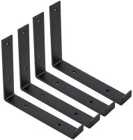 China Shelf Brackets  Heavy Duty Frosted Black Wall Bracket with Lip for Floating Shelves Rustic Iron Metal Shelf Bracket for sale