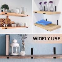 China Shelf Brackets  Heavy Duty Frosted Black Wall Bracket with Lip for Floating Shelves Rustic Iron Metal Shelf Bracket for sale