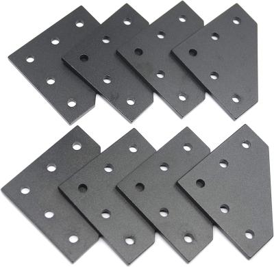China Black Anodized 90 Degree Corner Bracket Plate for 20 x 20mm Aluminum Extrusion Profile for sale