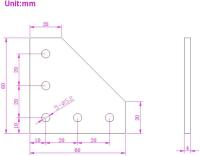 China Black Anodized 90 Degree Corner Bracket Plate for 20 x 20mm Aluminum Extrusion Profile for sale