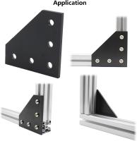 China Black Anodized 90 Degree Corner Bracket Plate for 20 x 20mm Aluminum Extrusion Profile for sale