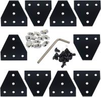 China Black Anodized 90 Degree Corner Bracket Plate for 20 x 20mm Aluminum Extrusion Profile for sale