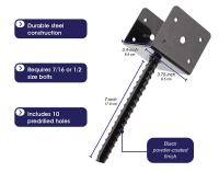 China U-Shaped 4x4 Column Anchor Concrete Bracket Ideal for Terrace Gazebo Installation for sale