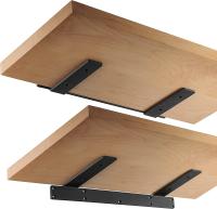 China 17 Inch Heavy Duty Floating Shelf Bracket Black Metal L Brackets Concealed Structure for sale