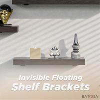 China 17 Inch Heavy Duty Floating Shelf Bracket Black Metal L Brackets Concealed Structure for sale