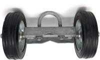 China 6inches Metal Wheel Carrier for Rolling Sliding Gate on Highway Fence Chain Link Fence for sale