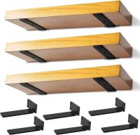 China Industrial Black Metal L Brackets 1/5 Inch Thick Floating Shelf Support for Cabinets for sale