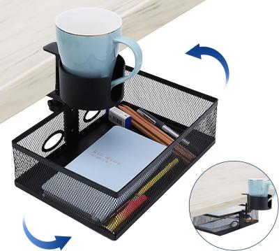 China Streamline Your Workspace with Wall Mounted Rotating Under Desk Drawer and Cup Holder for sale