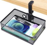 China Clamp-on Mesh Desk Extender Organizer for Under Desk Swivel Basket Storage Solution for sale