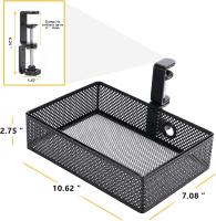 China Clamp-on Mesh Desk Extender Organizer for Under Desk Swivel Basket Storage Solution for sale