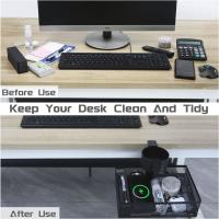 China Clamp-on Mesh Desk Extender Organizer for Under Desk Swivel Basket Storage Solution for sale