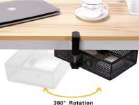 China 360 Degree Rotating Under Desk Organizer with Cup Holder and Clip-On Rotating Drawer for sale