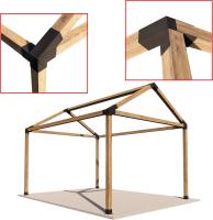 China Slanted Roof Pergola DIY Bracket Kit for Iron Wood Beams and Durable Steel Support for sale