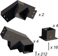 China Slanted Roof Pergola DIY Bracket Kit for Iron Wood Beams and Durable Steel Support for sale