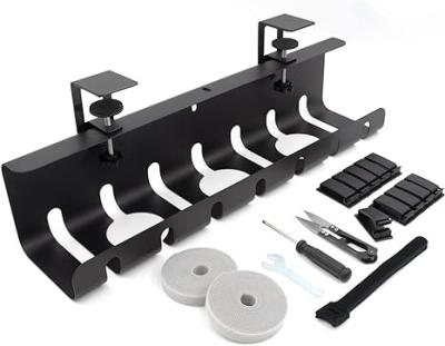 China Simple and Effective No Drill Cable Management Tray for Under Desk Single Tier Solution for sale