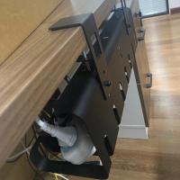 China Simple and Effective No Drill Cable Management Tray for Under Desk Single Tier Solution for sale