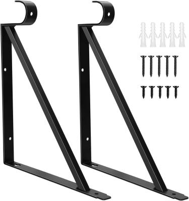 China Home Closet Decor Black or White Rod Support Brackets Holder Shelf Hooks with Screw for sale