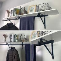 China Home Closet Decor Black or White Rod Support Brackets Holder Shelf Hooks with Screw for sale