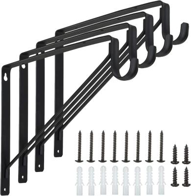 China Closet Shelf Brackets Bulk Heavy Duty Black Powder Coating Triangle Bracket Structure for sale