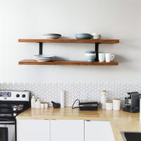 China Powder Coated Steel Heavy Duty DIY Shelf Bracket for Farmhouse Style Floating Wall Shelves for sale