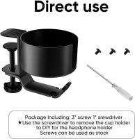 China Desk Cup Holder with Headphone Hanger Keep Your Drinks and Headphones in Place for sale